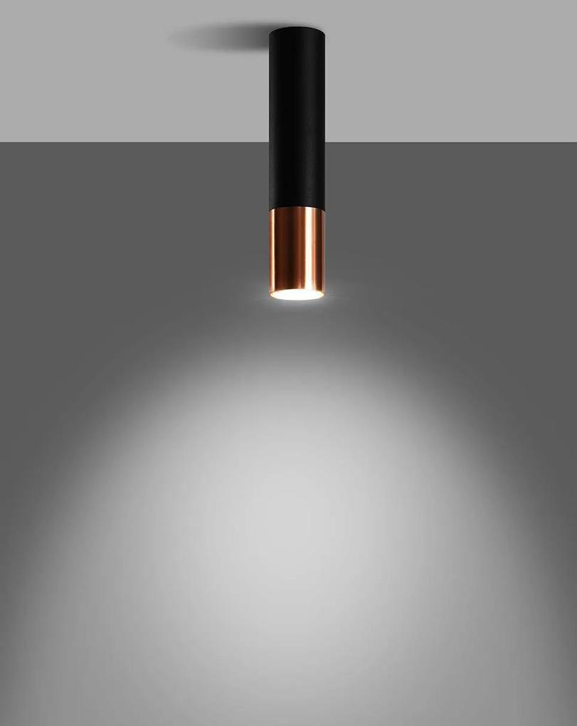 Stropní svítidlo Loopez, 1x černé kovové stínítko, c