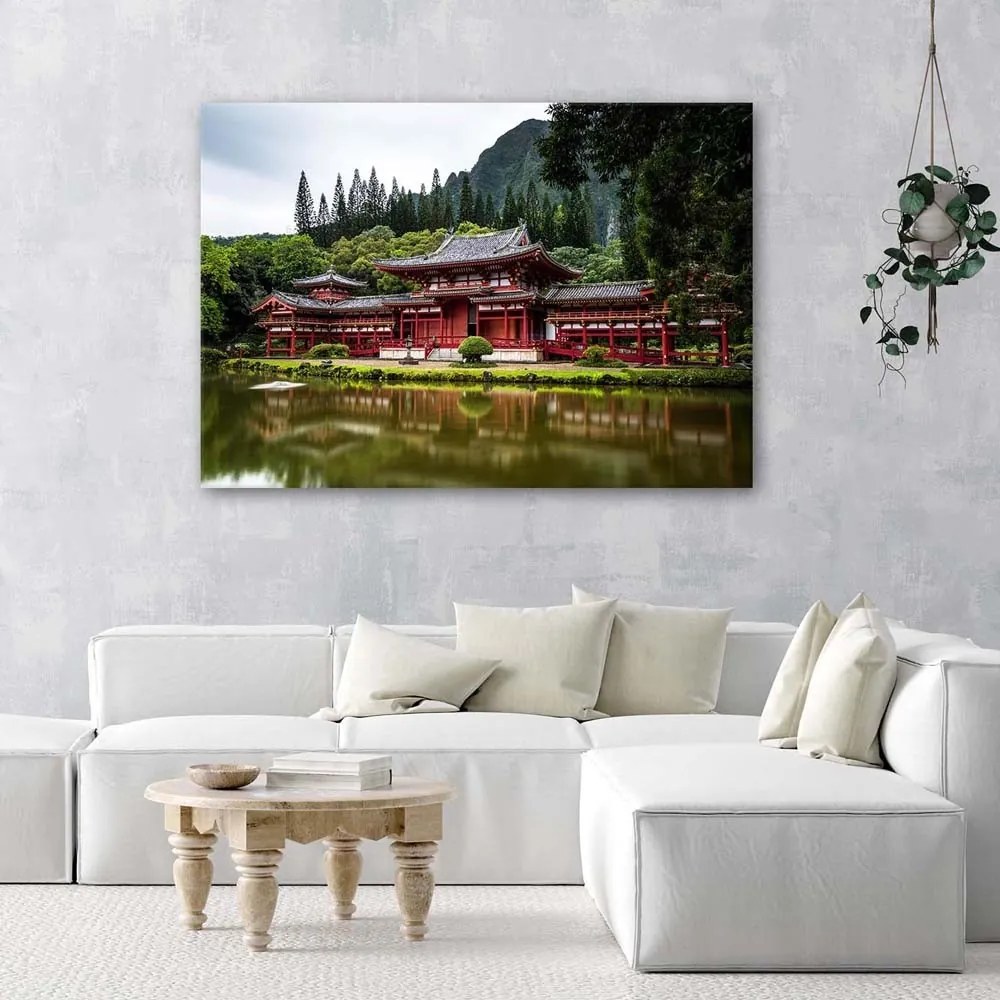 Obraz na plátně Japonská chrámová zahrada - 120x80 cm