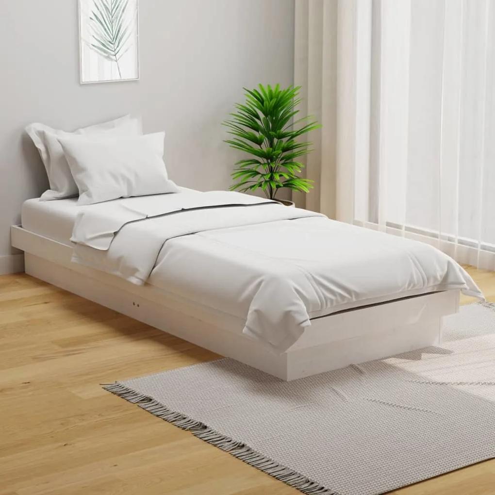 vidaXL Rám postele masivní dřevo 75 x 190 cm Small Single [819933] Barva: Bílá