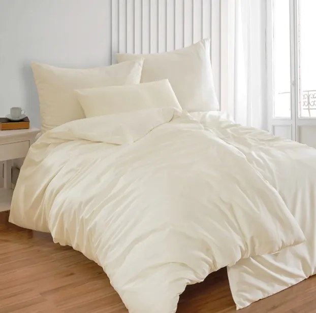 Florella Saténové povlečení Edel Satin Uni Ivory Rozměr: 70x90 + 140x200 cm