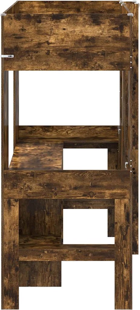 Rám patrové postele se stolem s policí Kouřový dub 75 x 190 cm 3410431