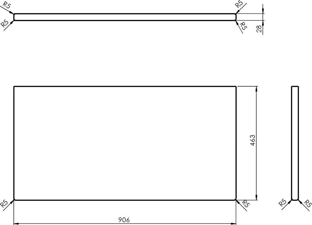Sapho Woody deska 906 x 28 x 463 mm masiv dřevo hnědá WDS900-70 Koupelny Bernold