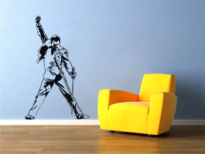 WALLVINIL Samolepky na zeď - Freddie Mercury Barva: Bílá, Velikost: 60x37 cm