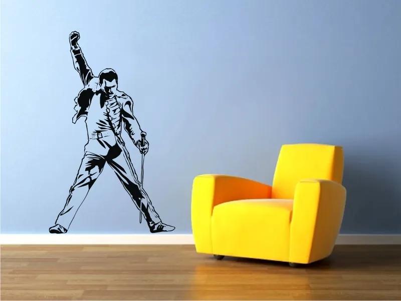 WALLVINIL Samolepky na zeď - Freddie Mercury Barva: Černá, Velikost: 96x60 cm