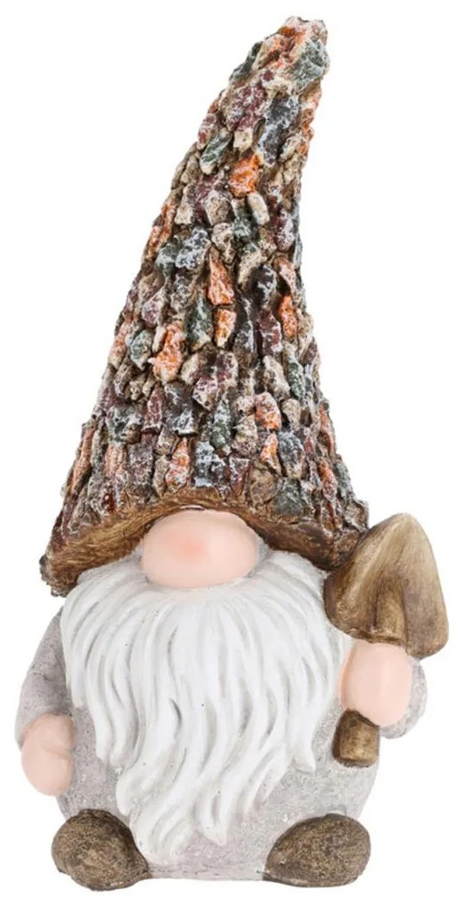 Zahradní figurka z polyresinu Gnome 1, 30,5 cm, vícebarevná