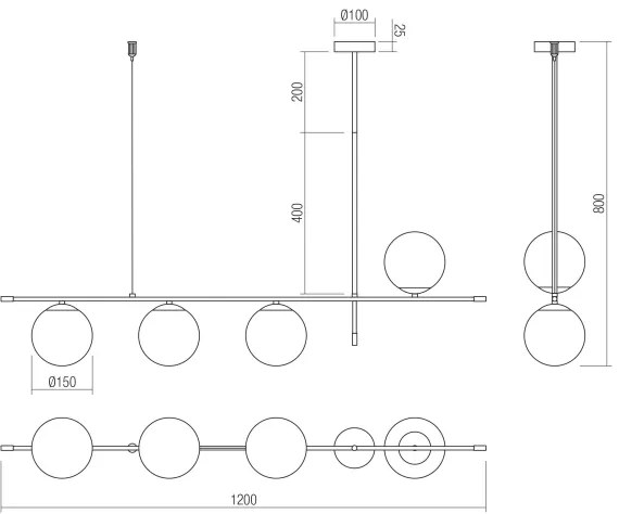 Redo 01-2949 - Lustr na lanku ESSENTIAL 4xE14/28W/230V