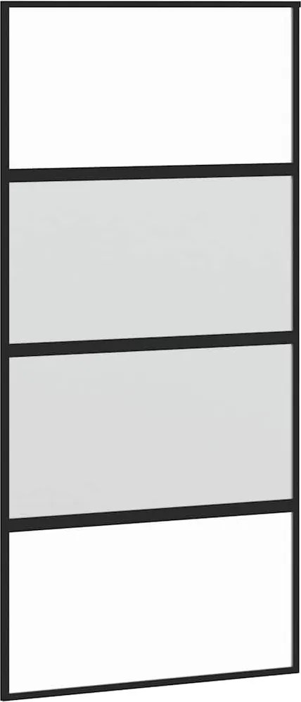 Posuvné dveře se sadou kování černé 102,5x205 cm Tvrzené sklo 3375891