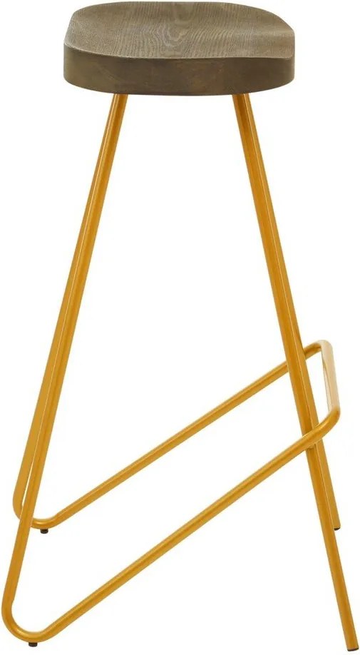 Barová stolička z jilmového dřeva ve zlaté barvě/v přírodní barvě (výška sedáku 78 cm) District – Premier Housewares