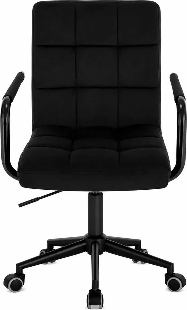 LuxuryForm DESIGN Otočná židle VERONA BLACK VELUR na černé podstavě s kolečky - černá