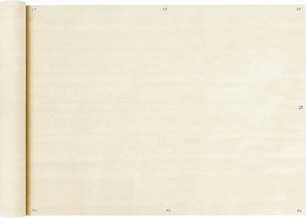 Balkonová zástěna krémová 75 x 500 cm HDPE 310922