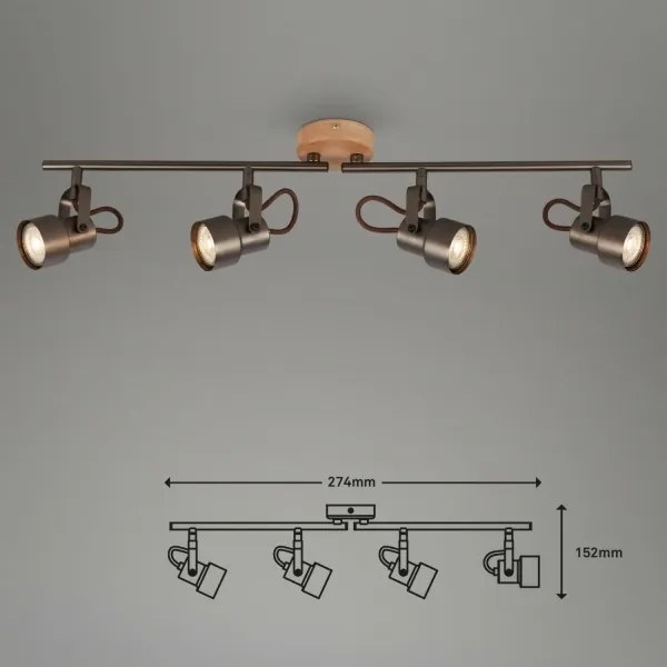 Briloner 2872-045 - LED Bodové svítidlo TAHUN 4xGU10/5W/230V 3000K hnědá