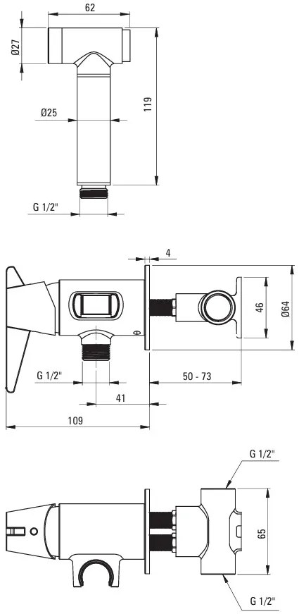 Deante Temisto, podomítková bidetová baterie, černá matná, DEA-BQT_N34M