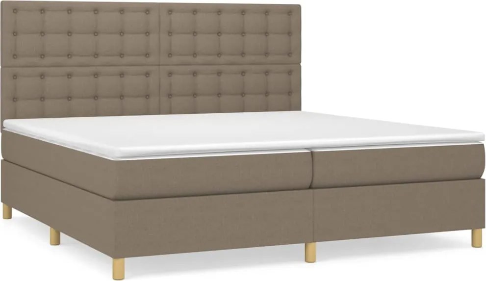 Box spring postel s matrací taupe 200x200 cm textil 3142685