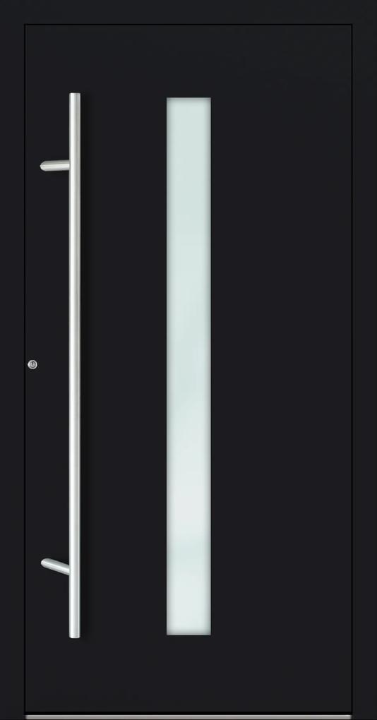 Hliníkové vchodové dveře FM Turen Premium P90 M01 černá RAL9005 Orientace dveří: Levé, otevírání dovnitř, Standardní rozměr dveří včetně rámu: 100 cm x 200 cm - vnější rozměr rámu