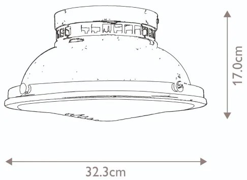 Hinkley HK-AMELIA-F-M-RB - Stropní svítidlo AMELIA 2xE27/40W/230V černá/bronzová