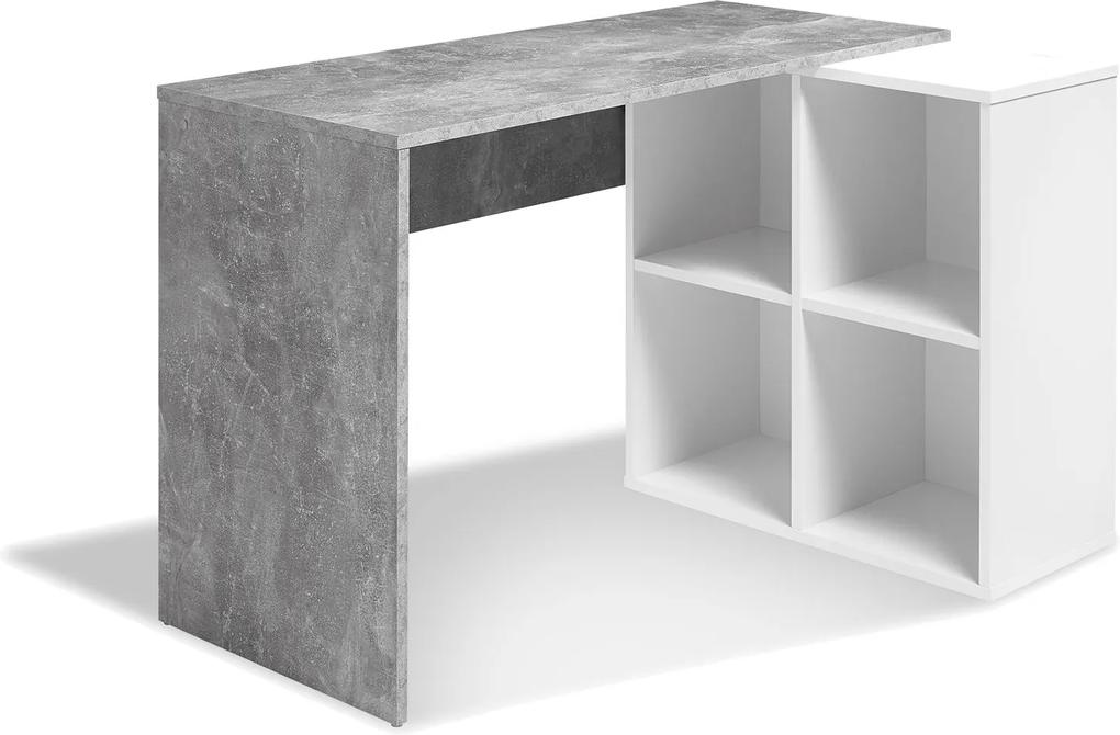 LIVARNOLIVING® Psací stůl s policemi, beton/bílý - 100269163INT