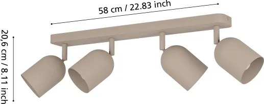 Eglo 44164 - Bodové svítidlo TILSTON 4xE14/40W/230V béžová