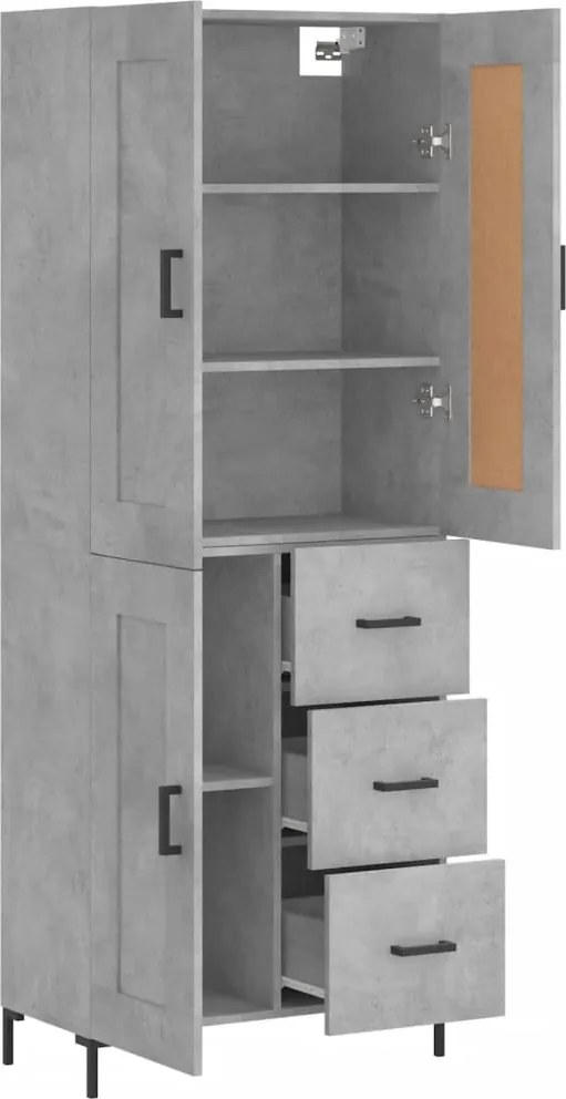Skříň highboard betonově šedá 69,5x34x180 cm kompozitní dřevo 3200005