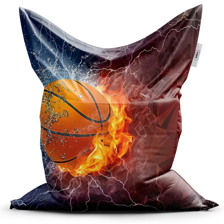 Sedací vak Classic basketbalový míč - dětský, hnědá / černá
