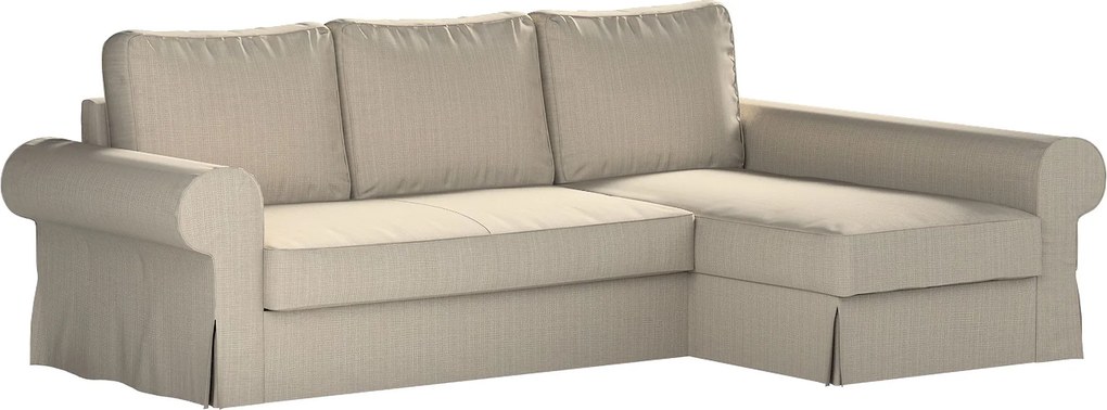 Potah na pohovku IKEA Backabro rozkládací se šezlongem barva béžová látka pletený vzor