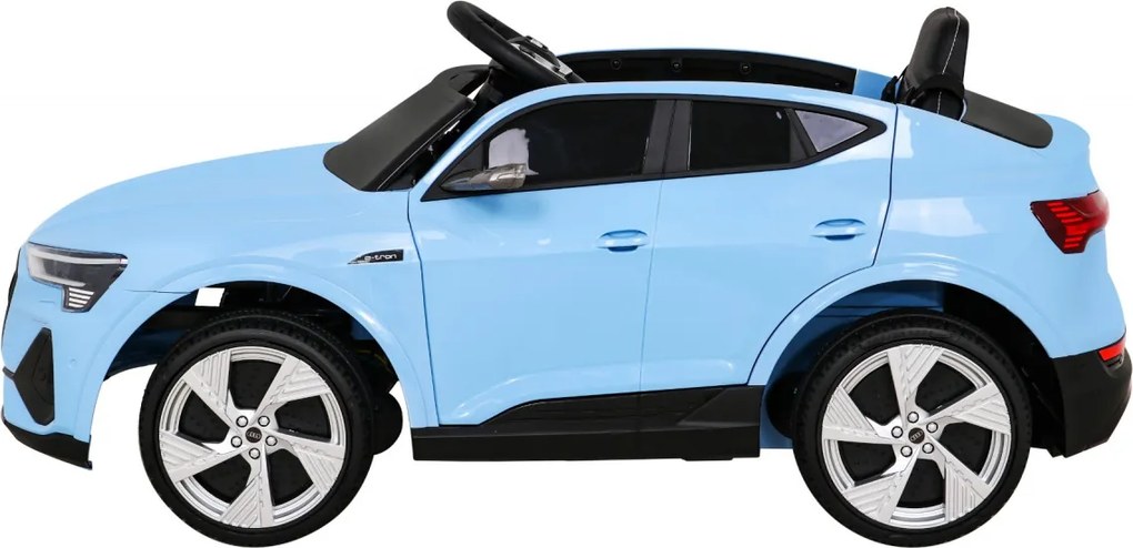 Ramiz Audi E-Tron Sportback pro děti modré + na dálkové ovládání + pohon 4x4 + pomalý start + rádio MP3 + LED