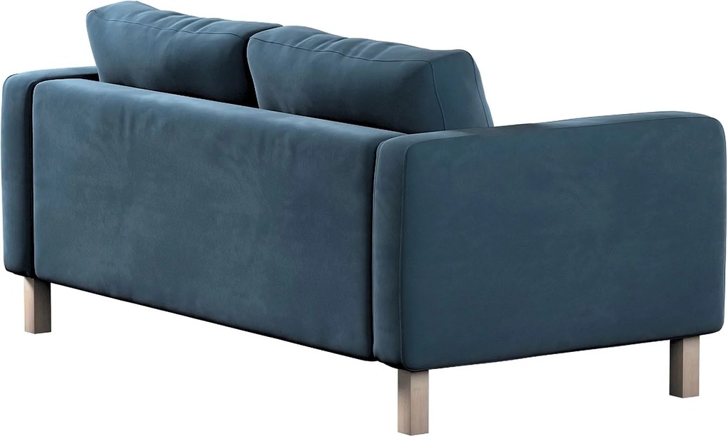 Potah na pohovku IKEA Karlstad 2-místná, nerozkládací, krátký barva modrá látka lesklé, sametová