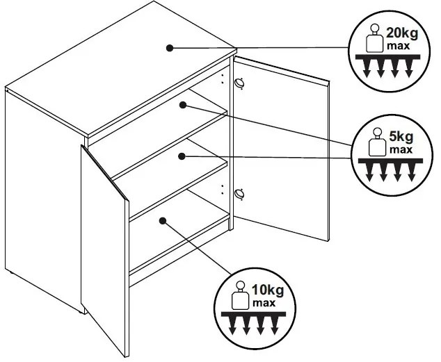 Skříňka 2-dveřová Carlos, dub sonoma, 75 cm