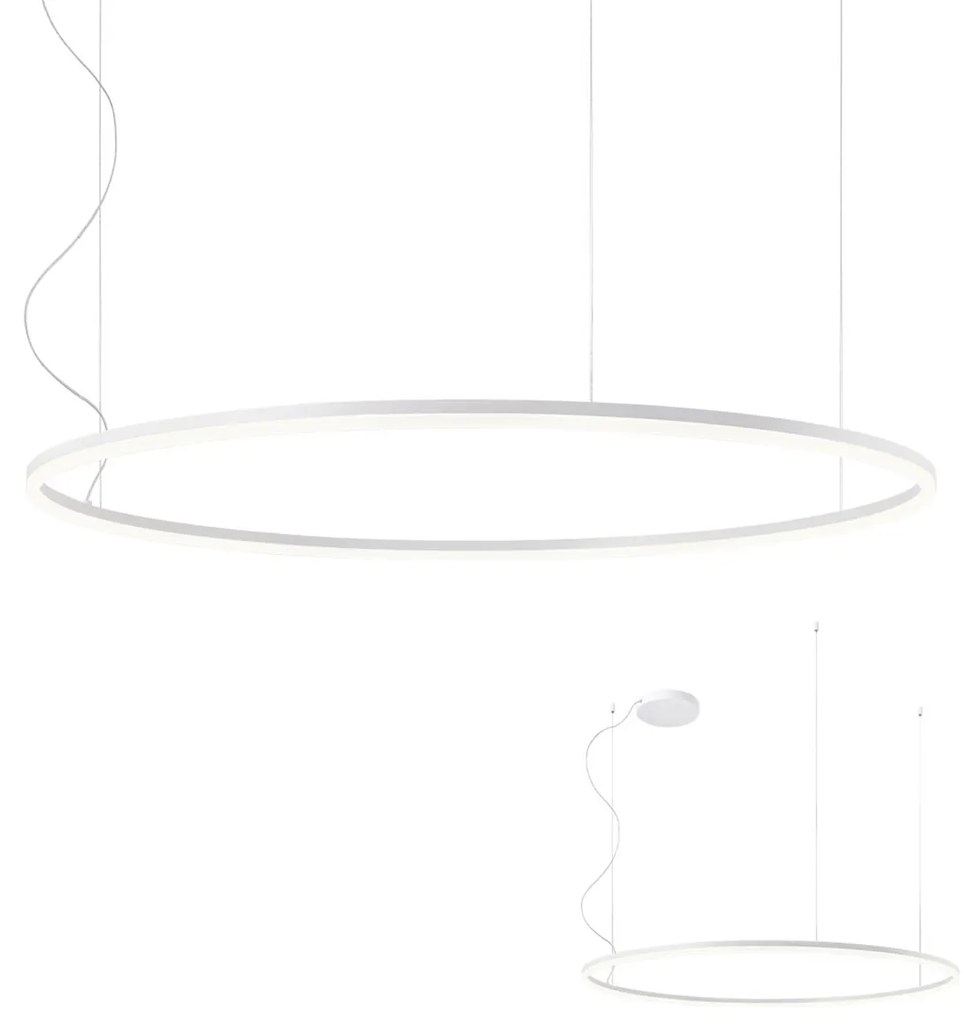 Redo 01-1716 závěsné LED stmívatelné svítidlo Orbit pískově bílá, 76W, 3000K, ø120cm