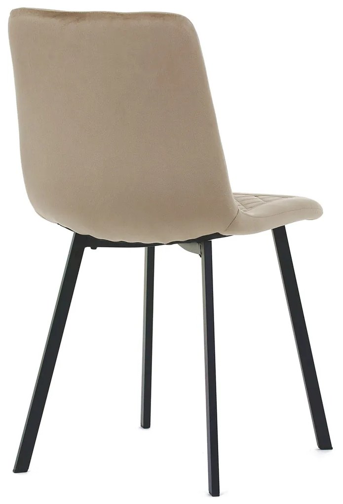 AUTRONIC Židle jídelní, cappuccino samet, kov černý mat