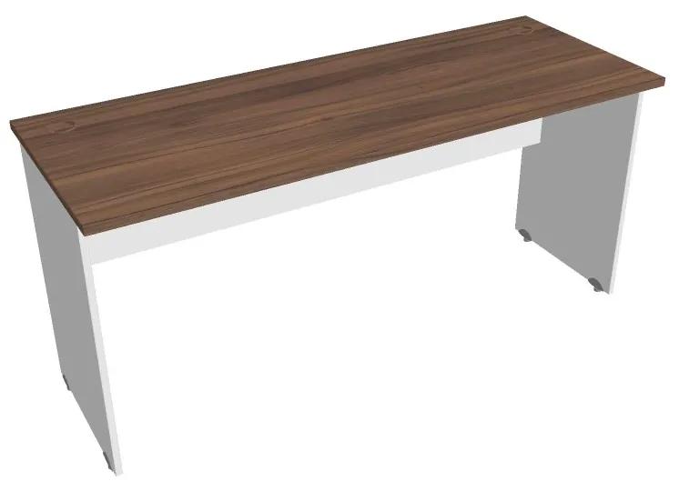 Stůl pracovní rovný 160 cm - Hobis Gate GE 1600 Dekor stolové desky: ořech, Dekor lamino podnože: bílá