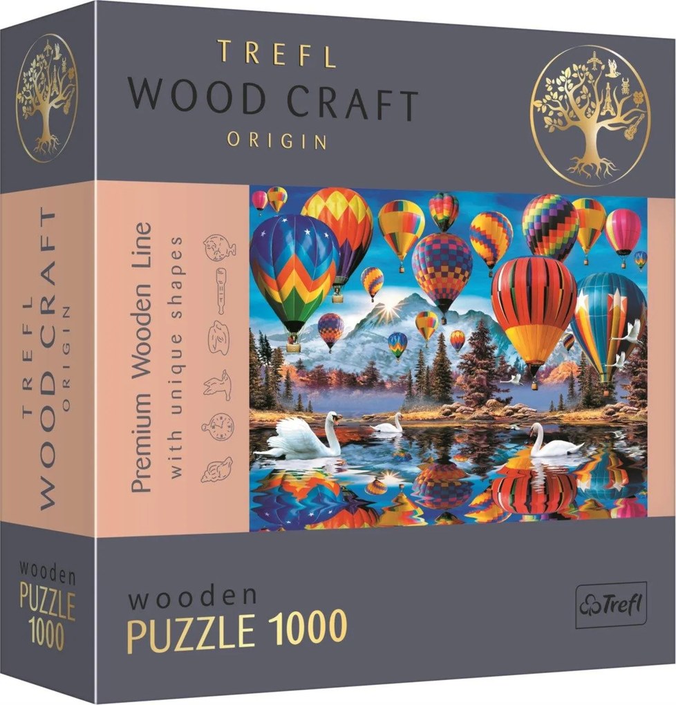 Puzzle trefl wood craft origin puzzle barevné balóny 1000 dílků
