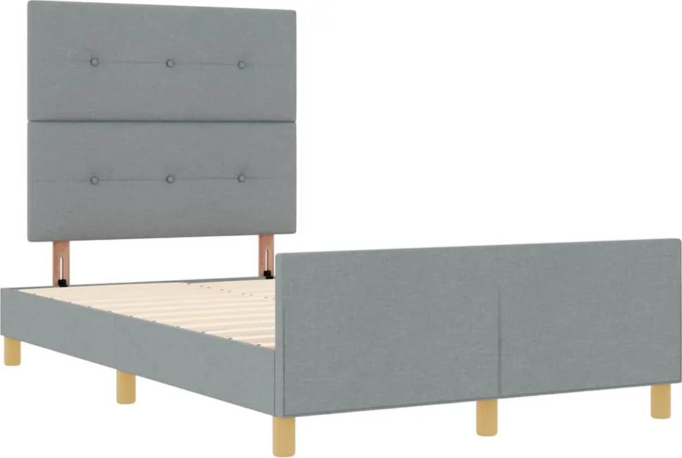 Rám postele s čelo Světle šedá 120 x 190 cm textil 3344711