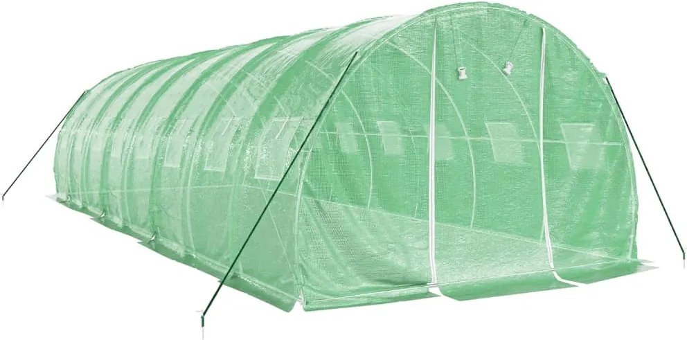 Skleník s ocelovým rámem zelený 24 m² 8 x 3 x 2 m 3188041