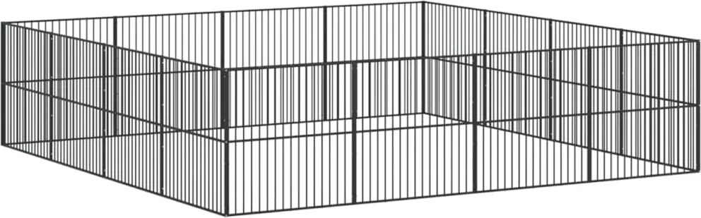Ohrádka pro psy 16 panelů černá pozinkovaná ocel 3209555