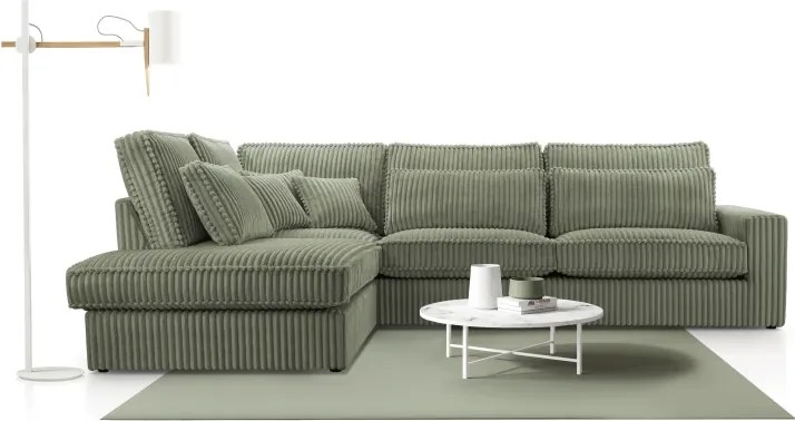 Rohová sedací souprava LINCOLN LUX, levá, zelená (Tilia 37)