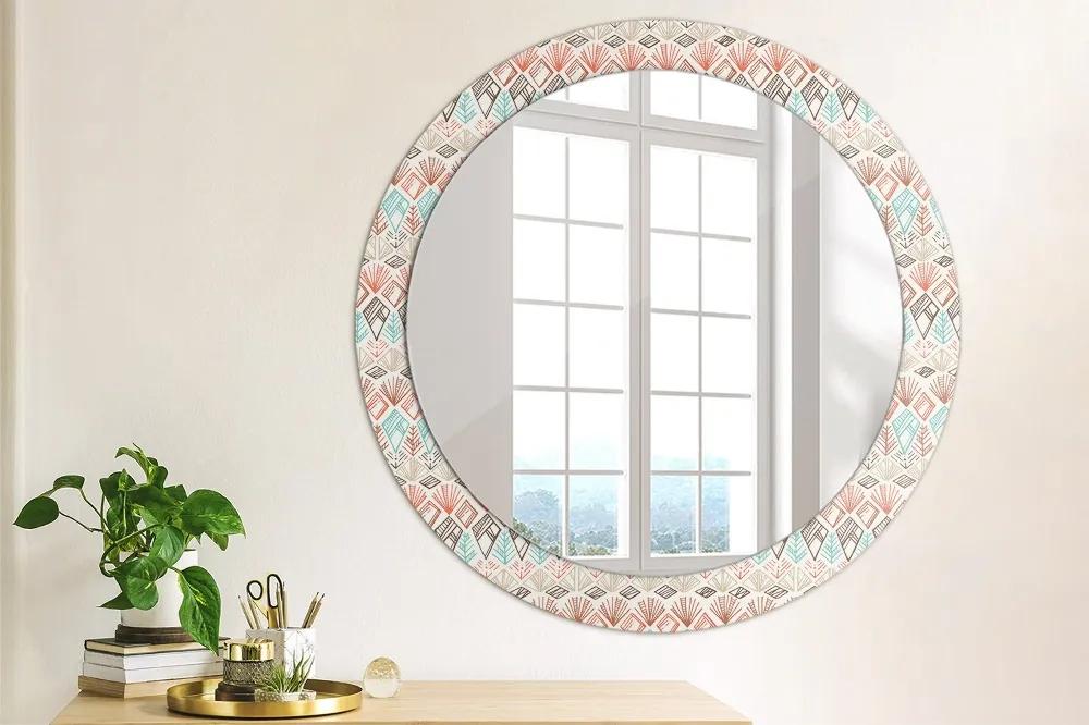Kulaté dekorativní zrcadlo Etnický vzorec fi 80 cm