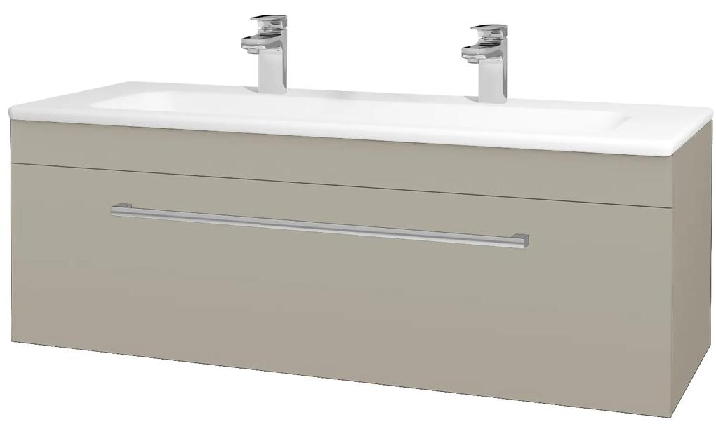 Dřevojas Koupelnová skříň ASTON SZZ 120 Varianta: N01 Bílá lesk / Úchytka T01 / D04 Dub