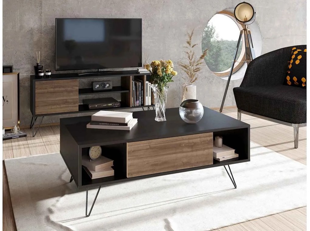 Designový konferenční stolek Baqia 120 cm ořech černý