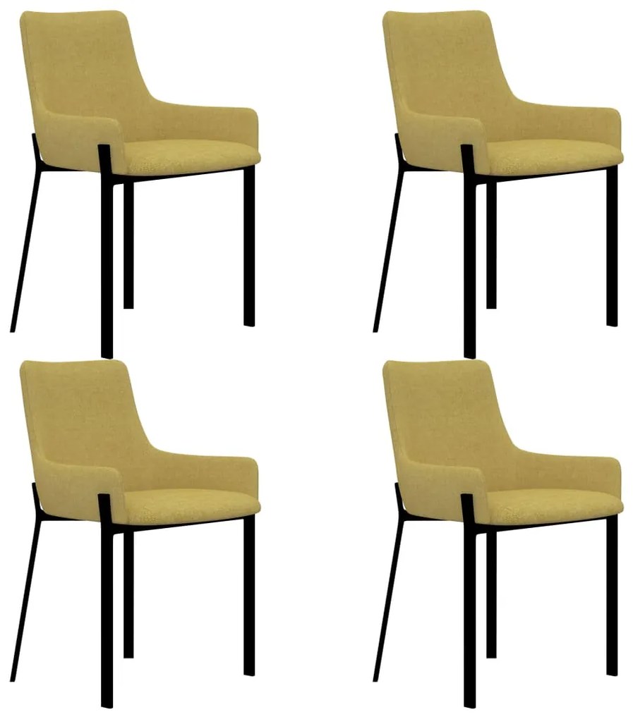 279568 vidaXL Jídelní židle 4 ks žluté textil