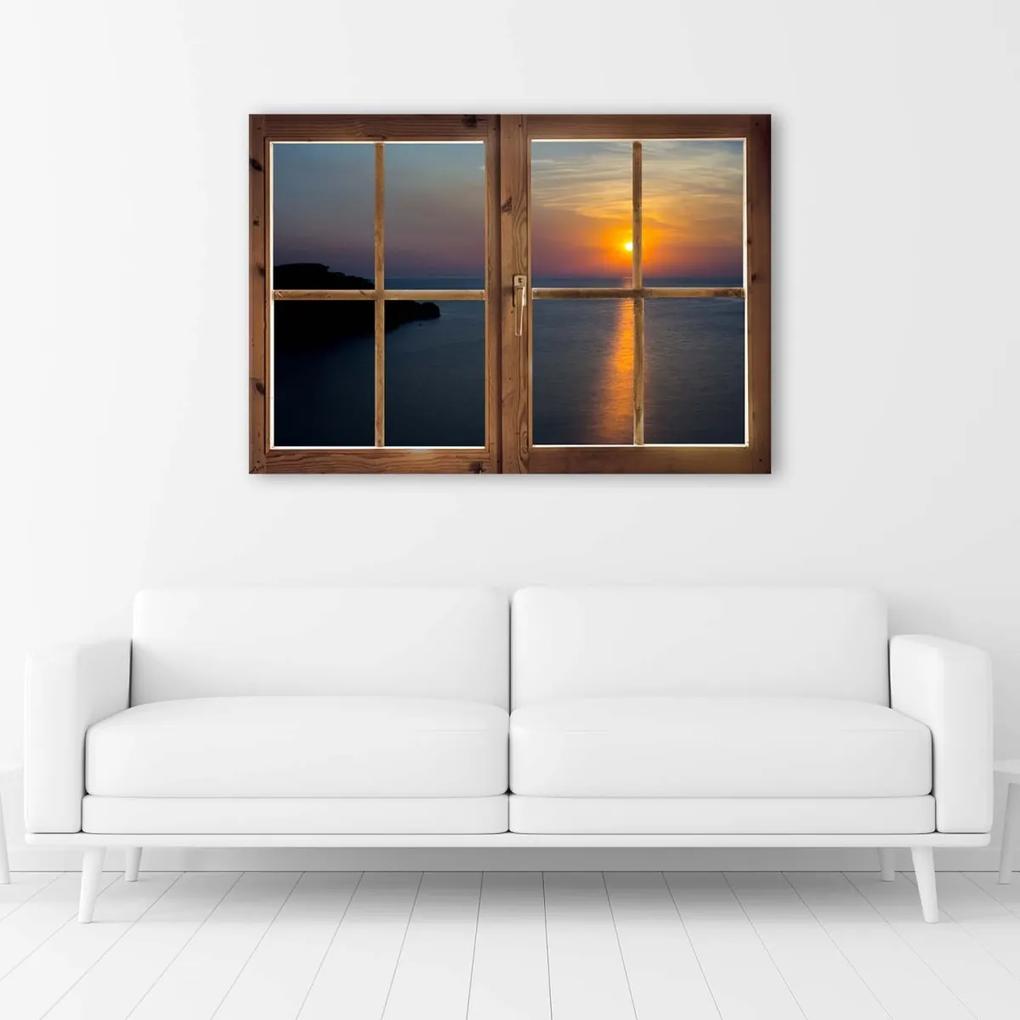 Obraz na plátně Okno Beach Landscape - 100x70 cm