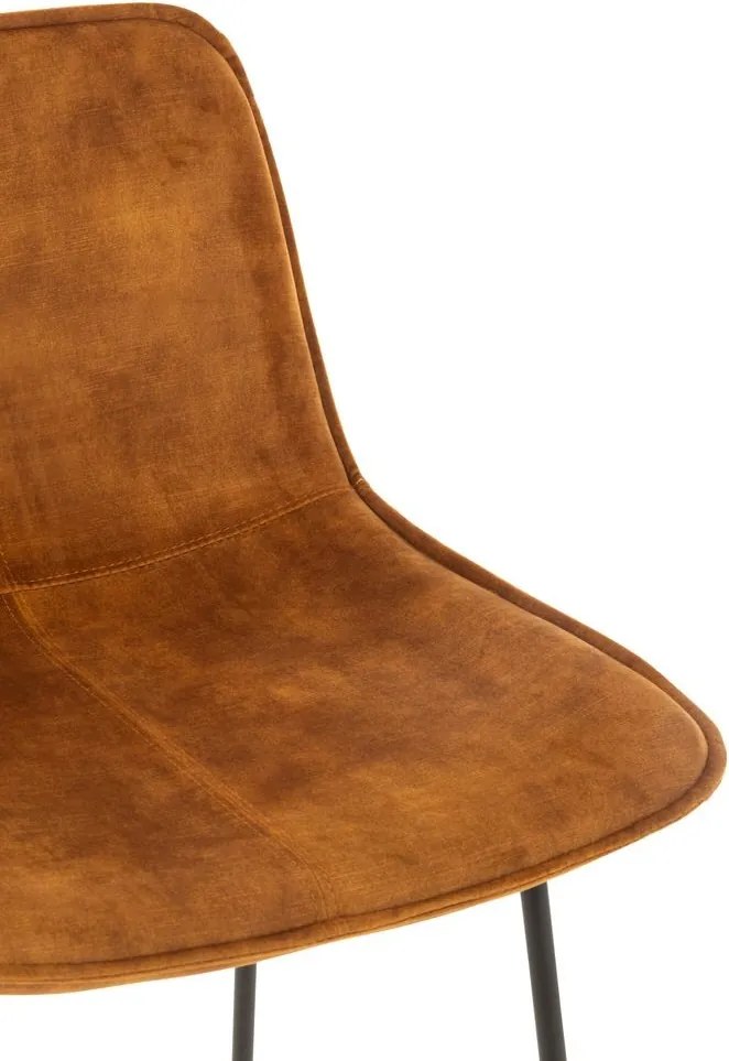Okrová sametová barová stolička Barchair Isabel Ochre - 57*48*103cm