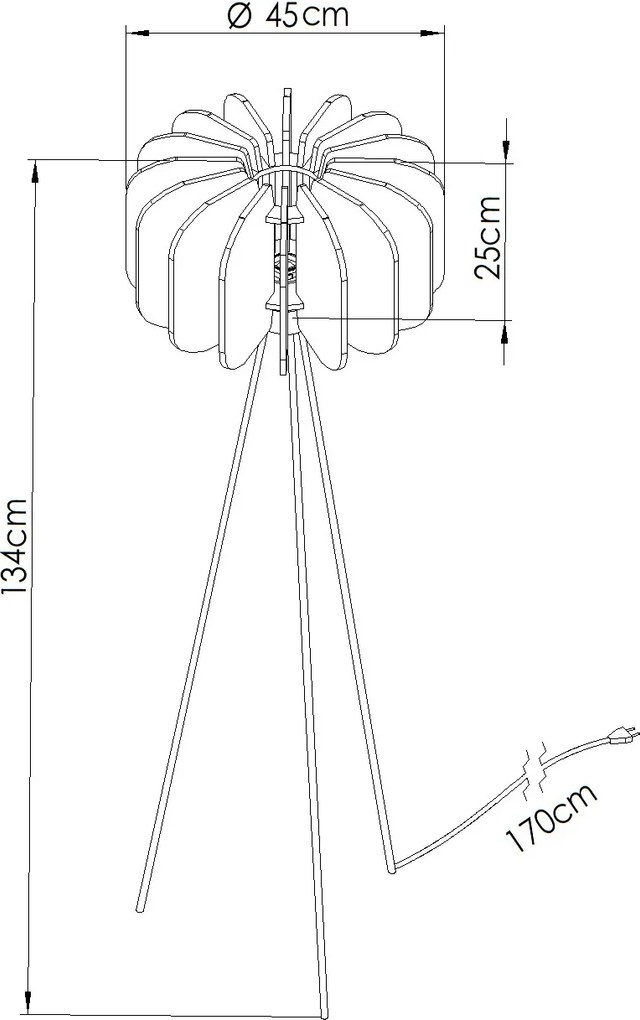 Stojací lampa Mula, 1x modré plstěné stínítko, b, (fi 45cm)