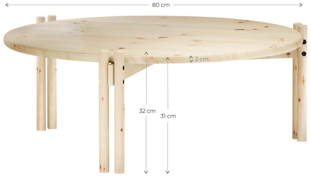 Modrý dřevěný konferenční stolek Karup Design Sticks 80 cm