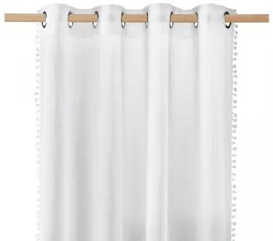 Luxusní bílá záclona s kuličkami 140 x 250 cm
