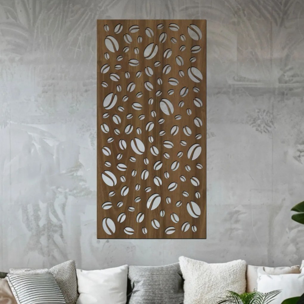 dřevo života Dřevěný panel KÁVOVÁ ZRNA malá Zvolte rozměr (cm): 40x80, Zvolte barvu dekoru: Třešeň