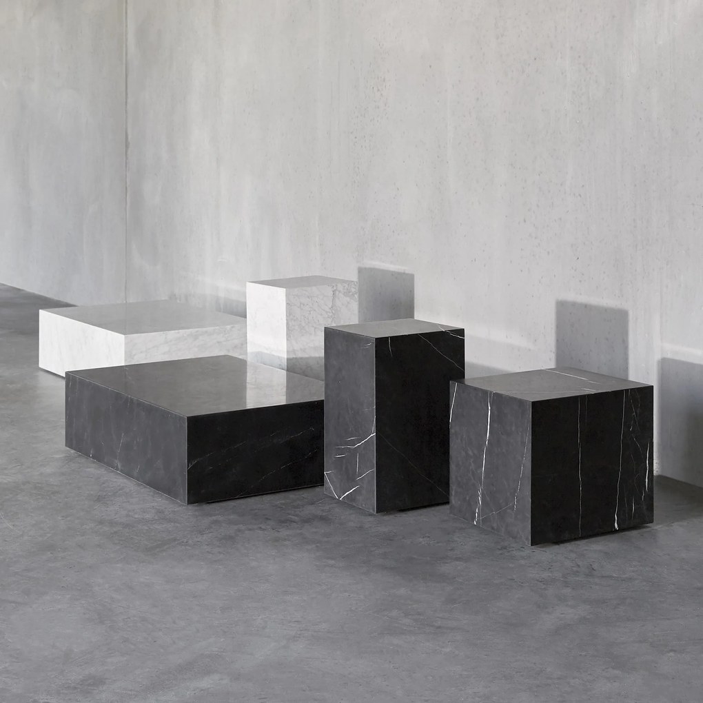 Odkládací stolek Plinth Cubic, Black Marble – AUDO COPENHAGEN