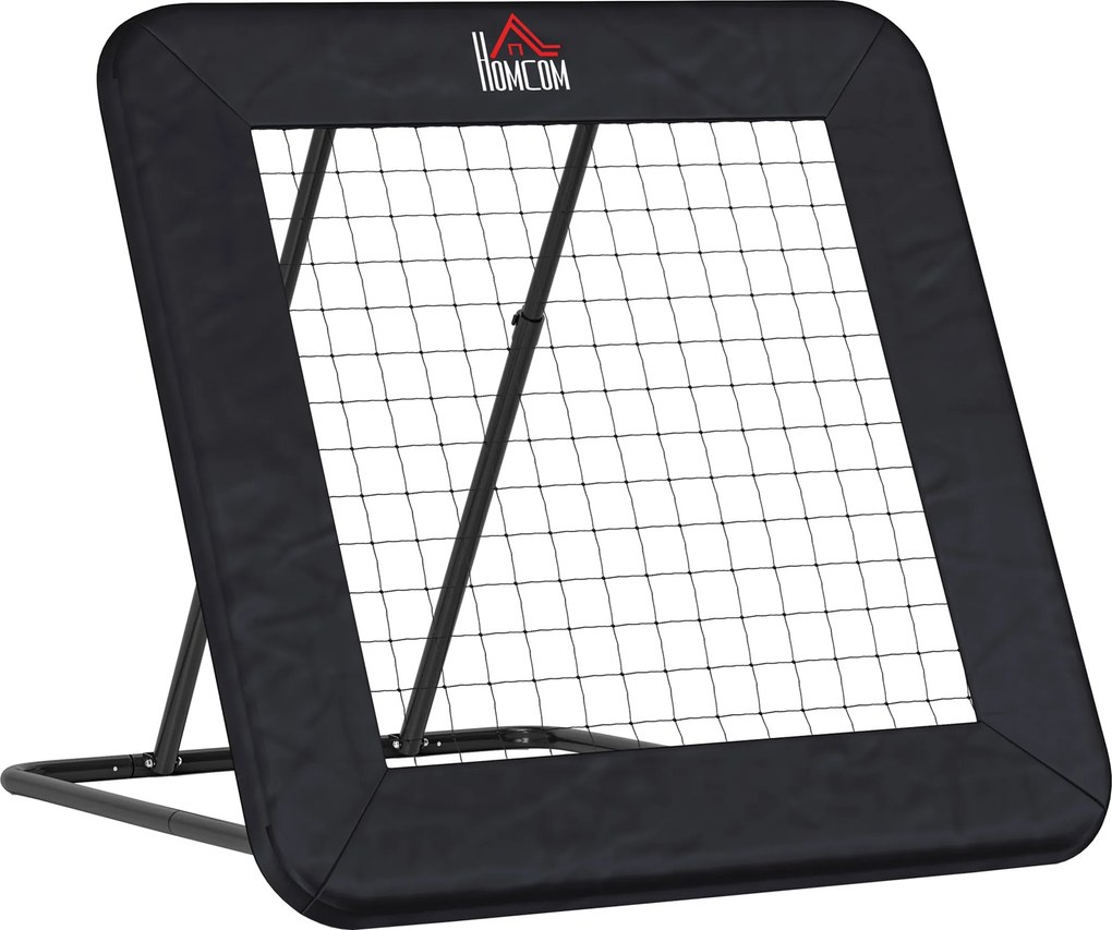 HOMCOM Fotbalový Rebounder, Odrazová Stěna s Ochrannými Kolíky, Nastavitelný ve 5 Krocích, Přenosný Odraz, Fotbalová Brána pro Teenagery, Odrazová Stě