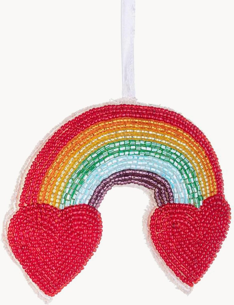 Sada vánočních ozdob z bavlny Rainbow, 6 dílů