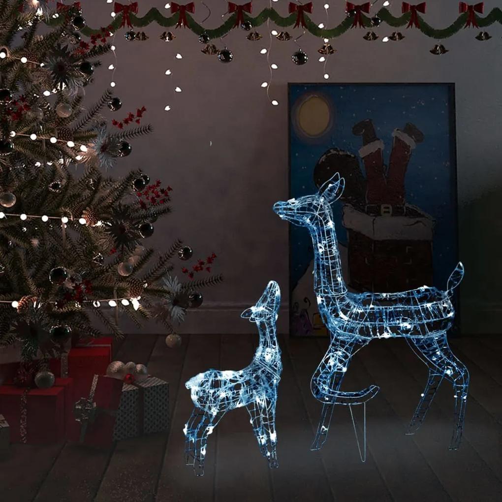 Vánoční dekorace akrylová sobí rodinka 160 LED studená bílá - Default Title