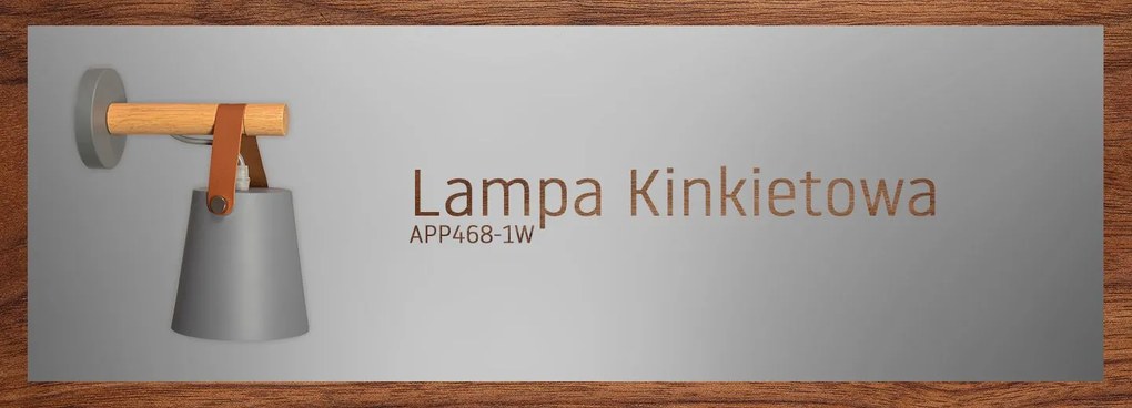 Toolight - Kovová nástěnná lampa na pásku APP468-1W, šedá, OSW-00903